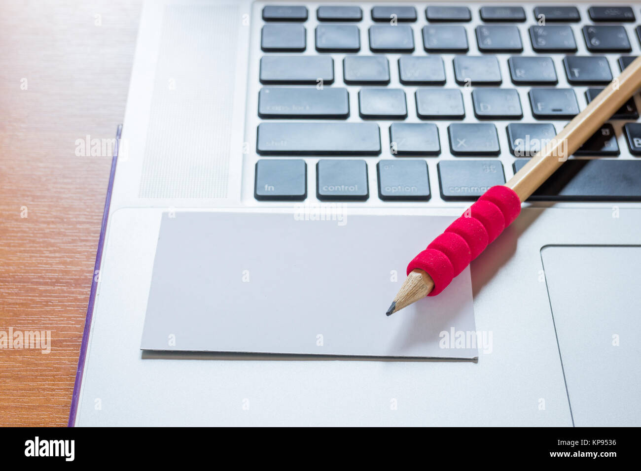 Simply freelance work table with laptop Stock Photo - Alamy