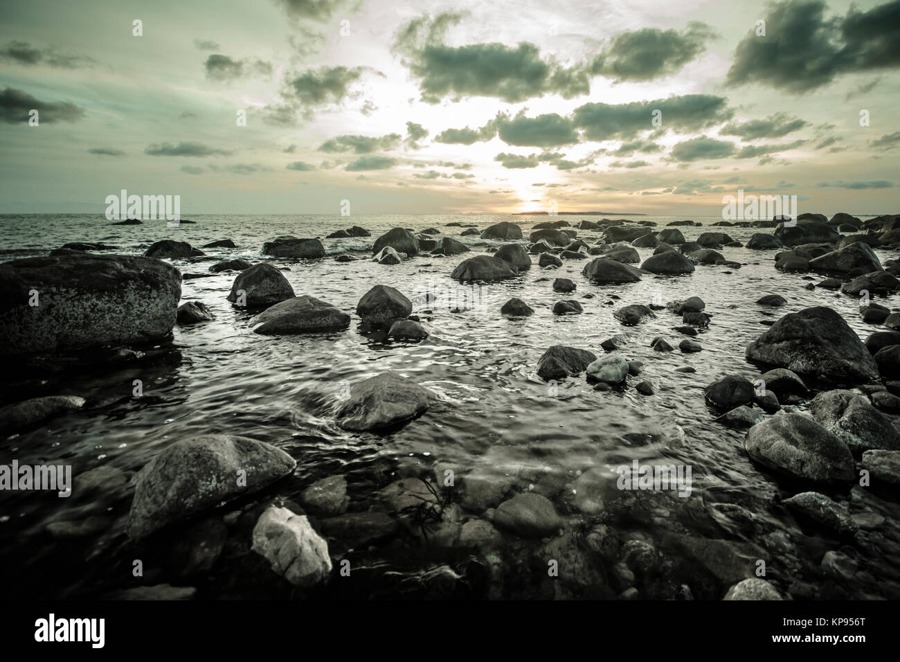 Rocks in Ocean, Connecticut Stock Photo - Alamy