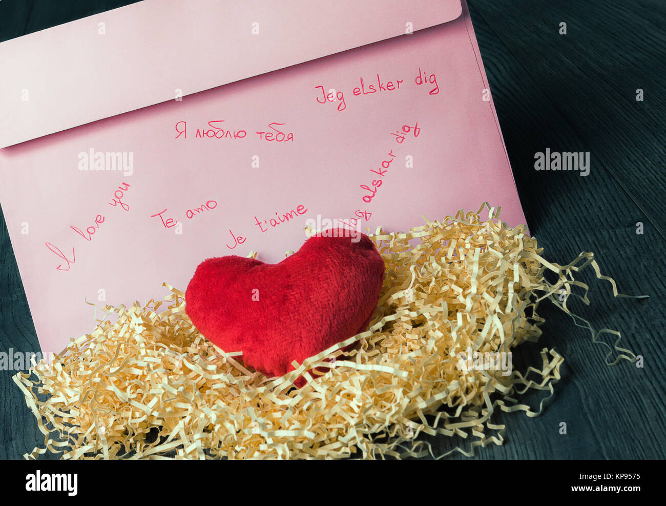 Written declaration of love and heart Stock Photo - Alamy