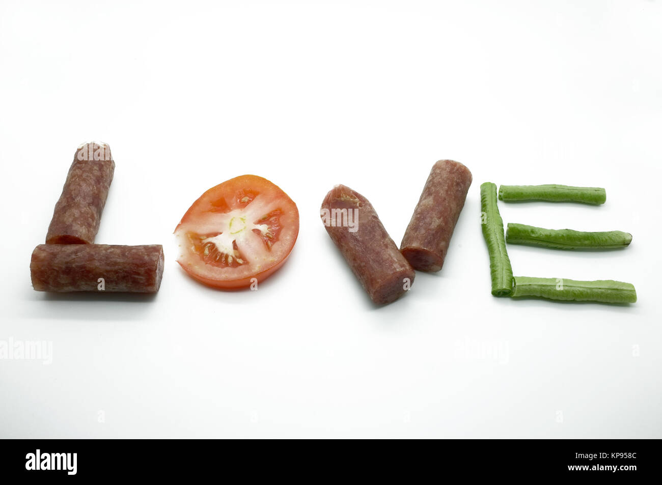 Food message love Stock Photo - Alamy