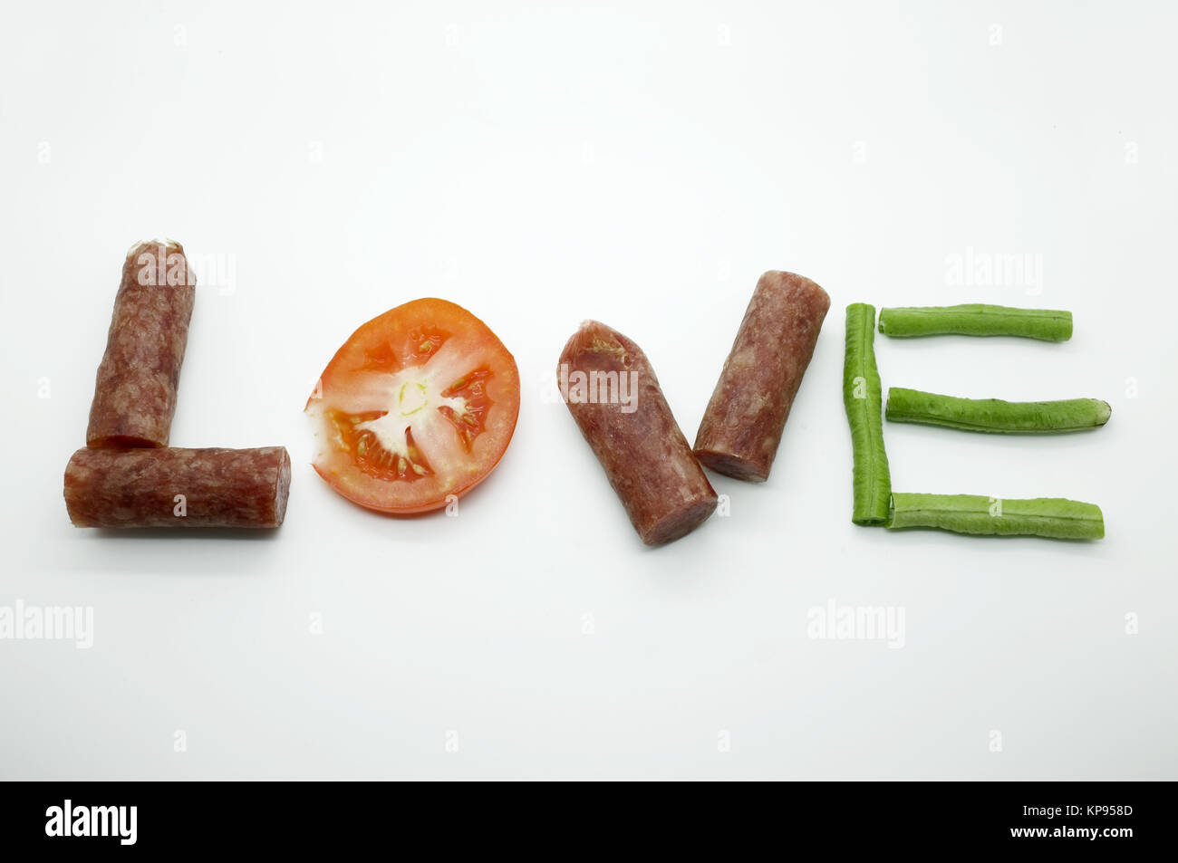 Food message love Stock Photo - Alamy