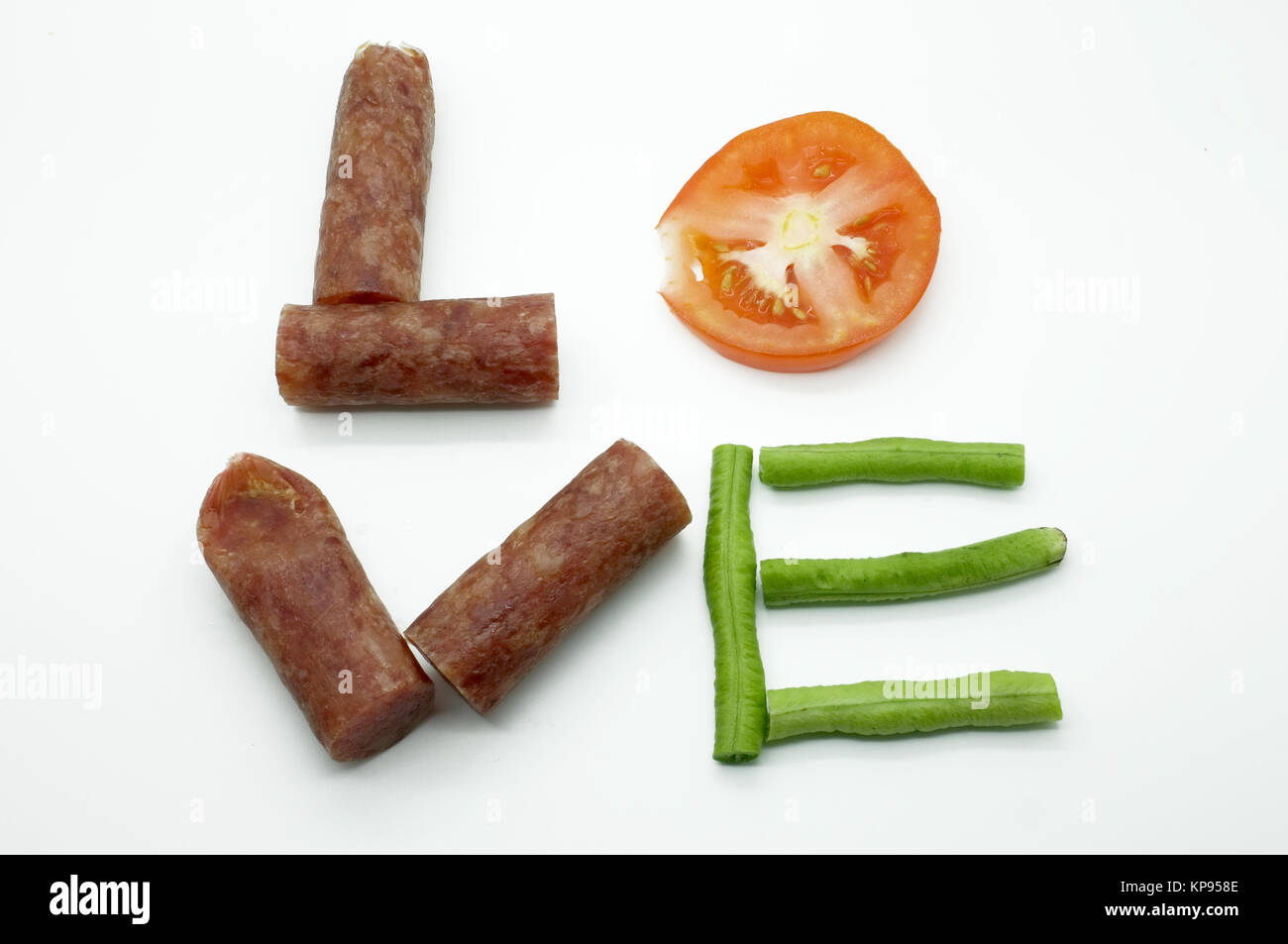 Food message love Stock Photo - Alamy