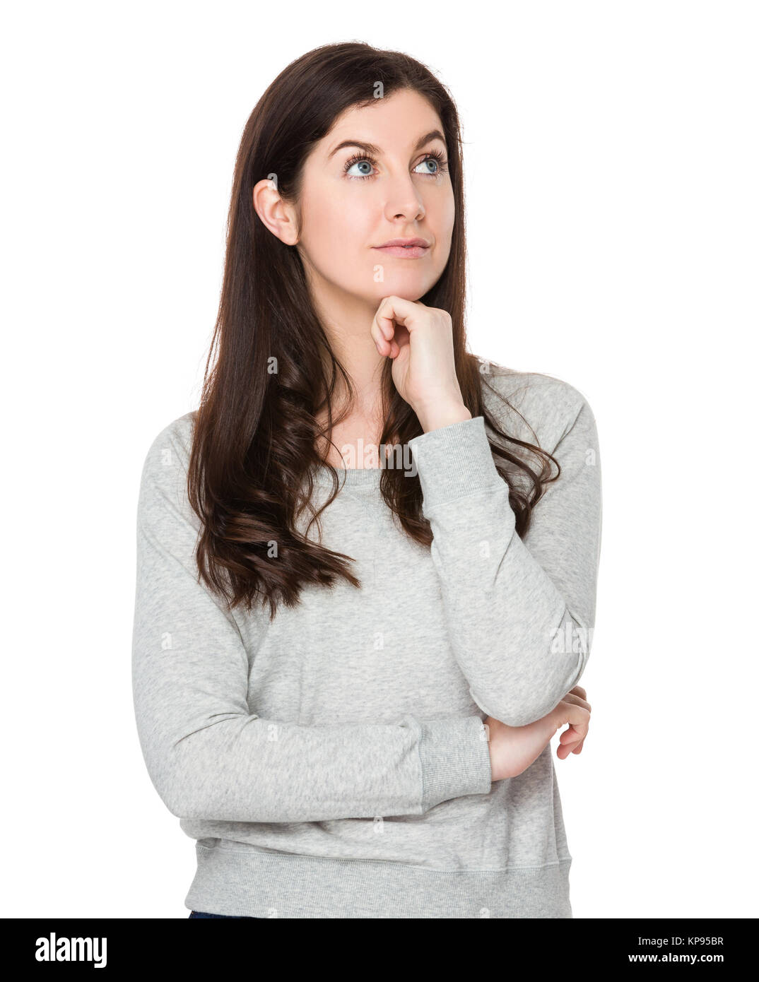 Woman think of idea Stock Photo - Alamy