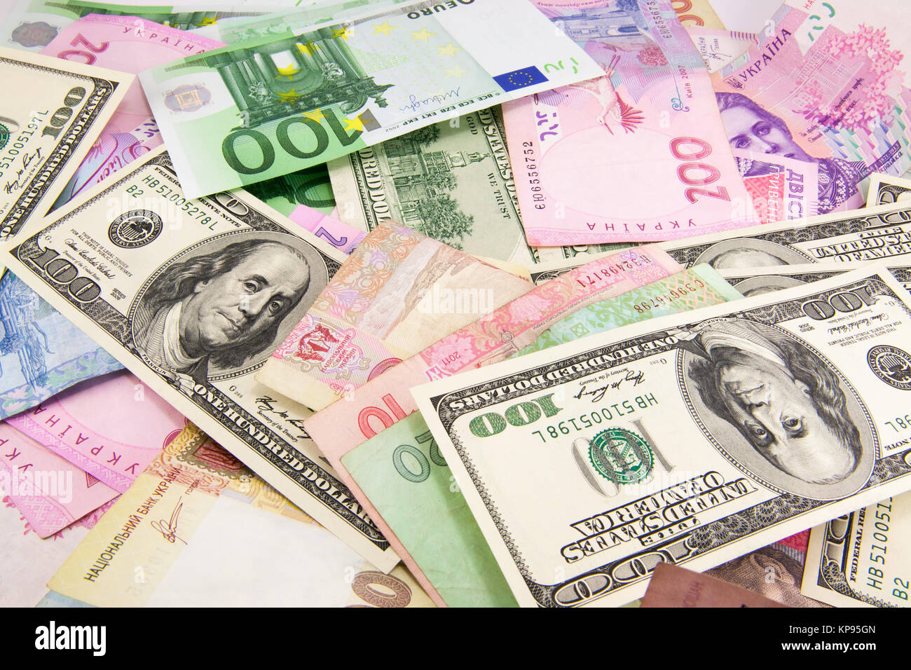 Background with money, dollars, euro, uah, colorfull Stock Photo - Alamy