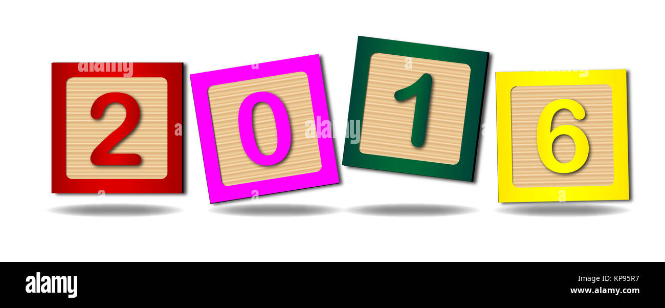 2016 Number Blocks Stock Photo - Alamy