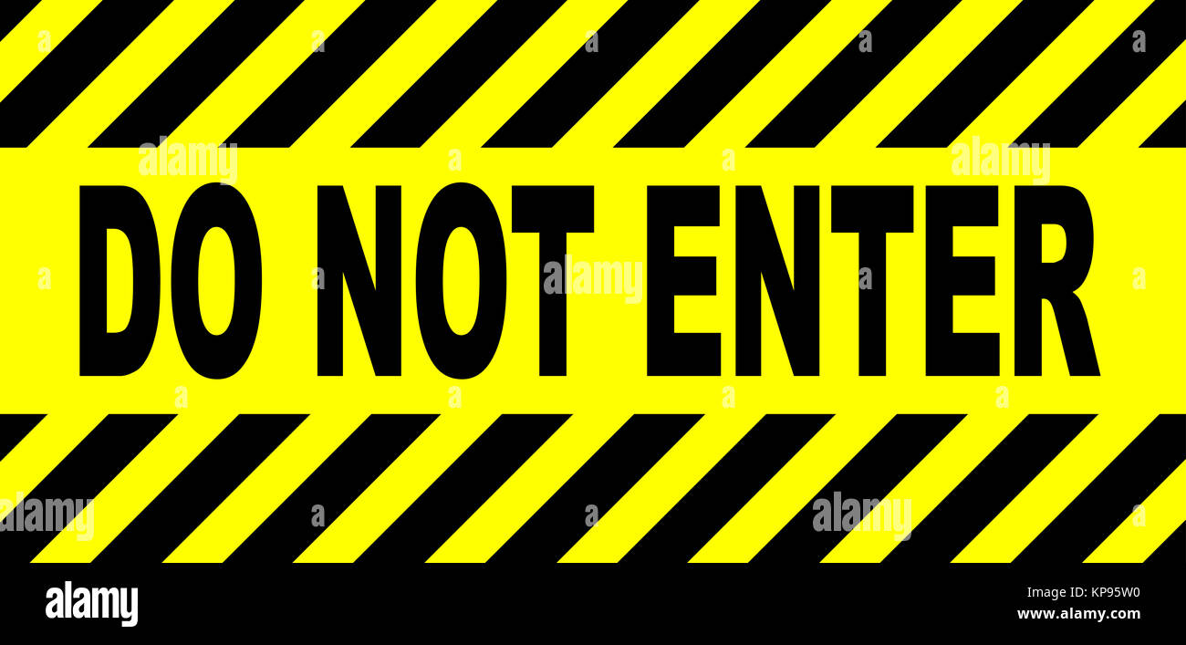 Yellow And Black Do Not Enter Sign Stock Photo - Alamy