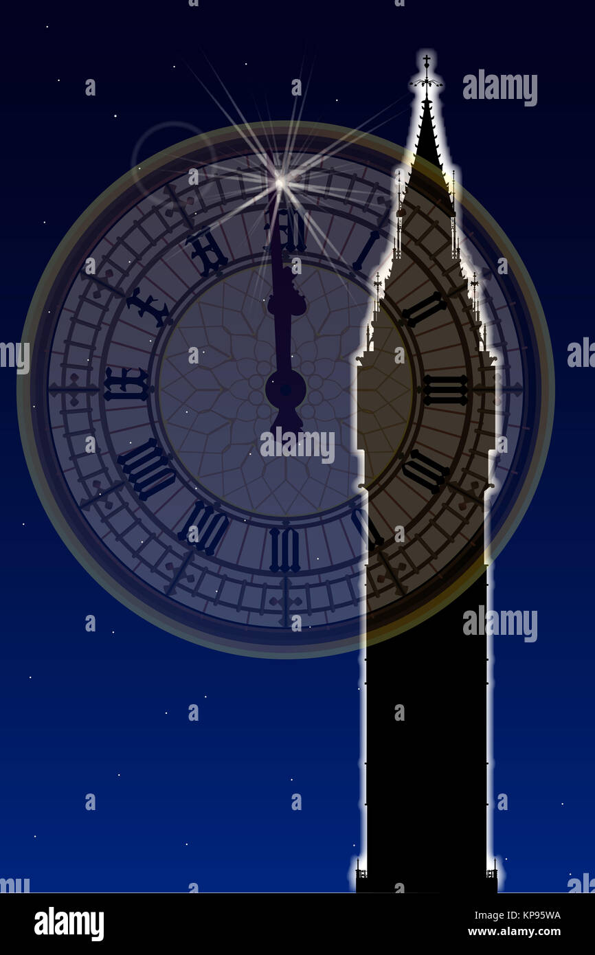 Big ben clock face and midnight hi-res stock photography and images - Alamy