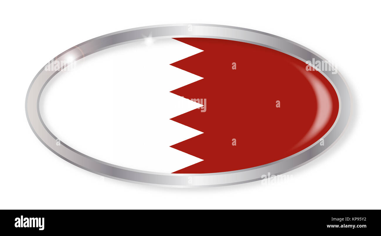 Bahrain Flag Oval Button Stock Photo - Alamy