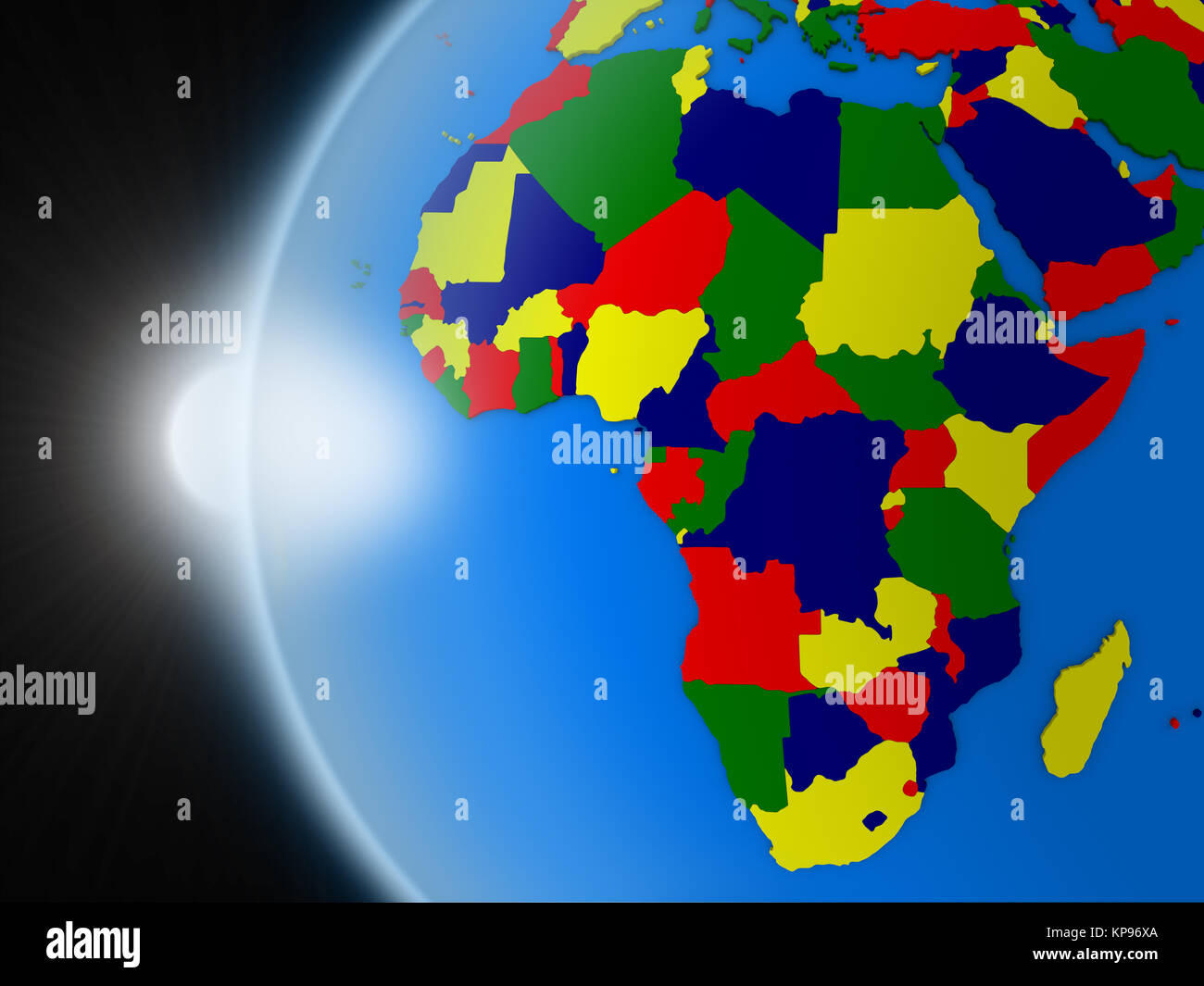 Sunset over African continent from space Stock Photo - Alamy