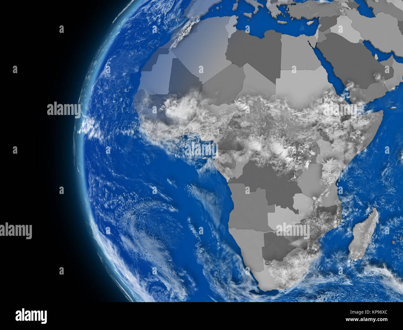 African continent on political globe Stock Photo - Alamy