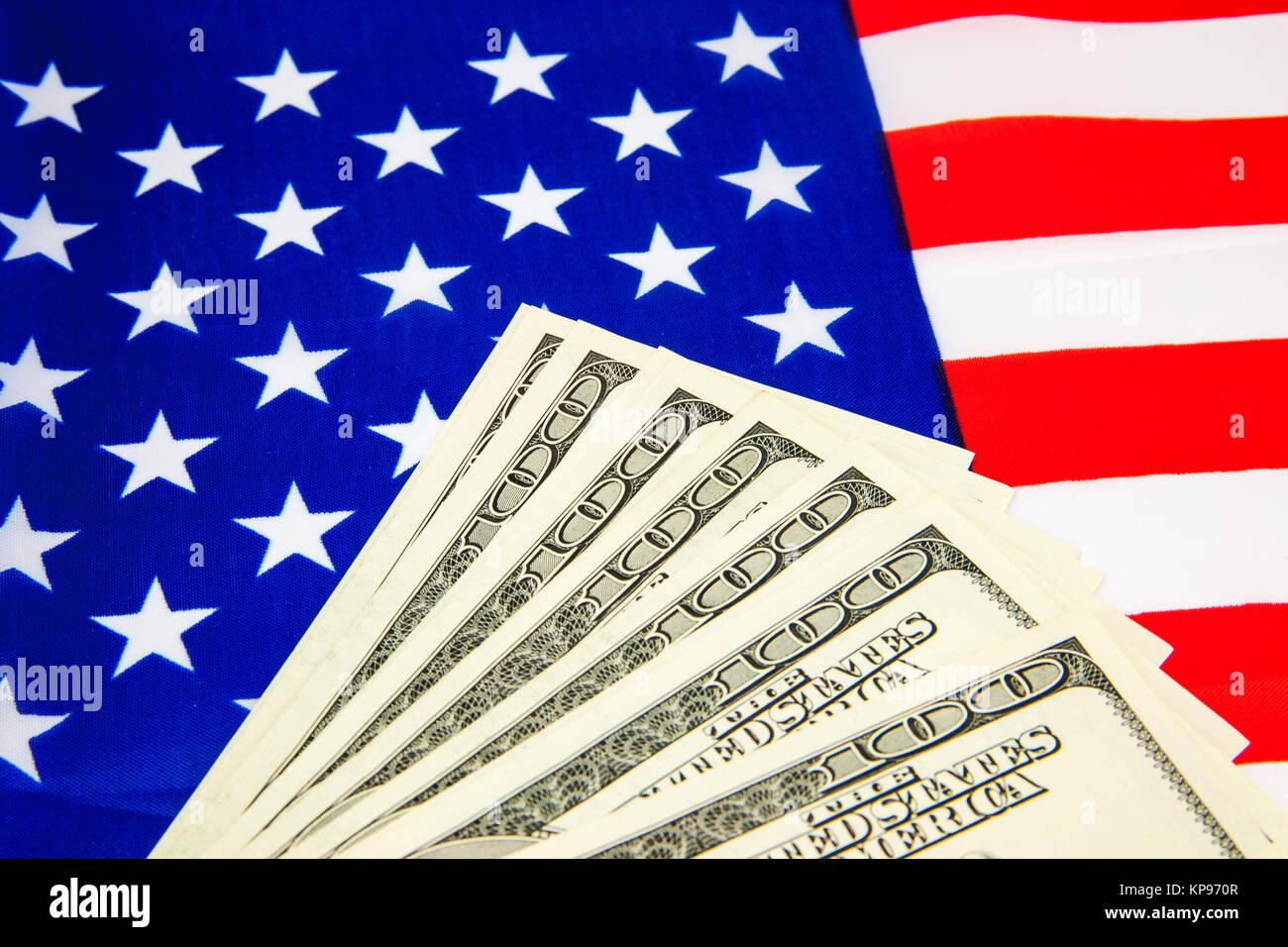 American dollars and flag Stock Photo - Alamy
