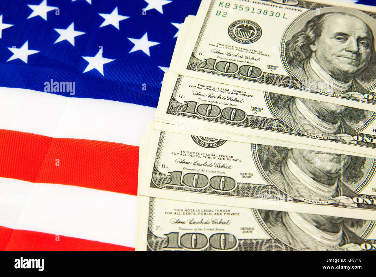 American dollars and flag Stock Photo - Alamy