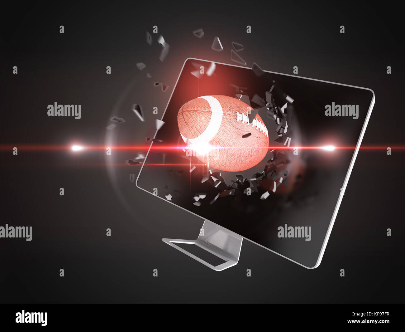 football destroy computer screen Stock Photo - Alamy