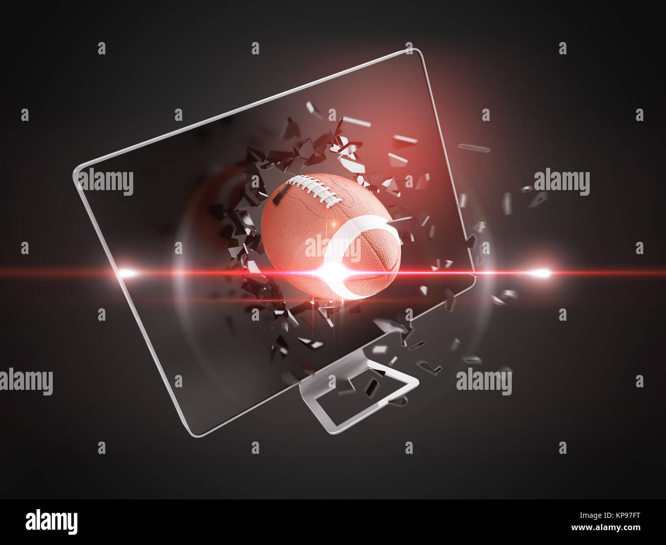 football destroy computer screen Stock Photo - Alamy
