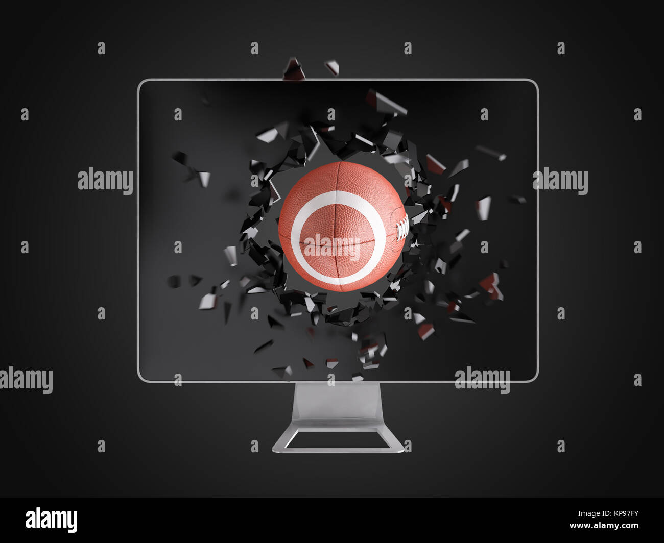 football destroy computer screen Stock Photo - Alamy