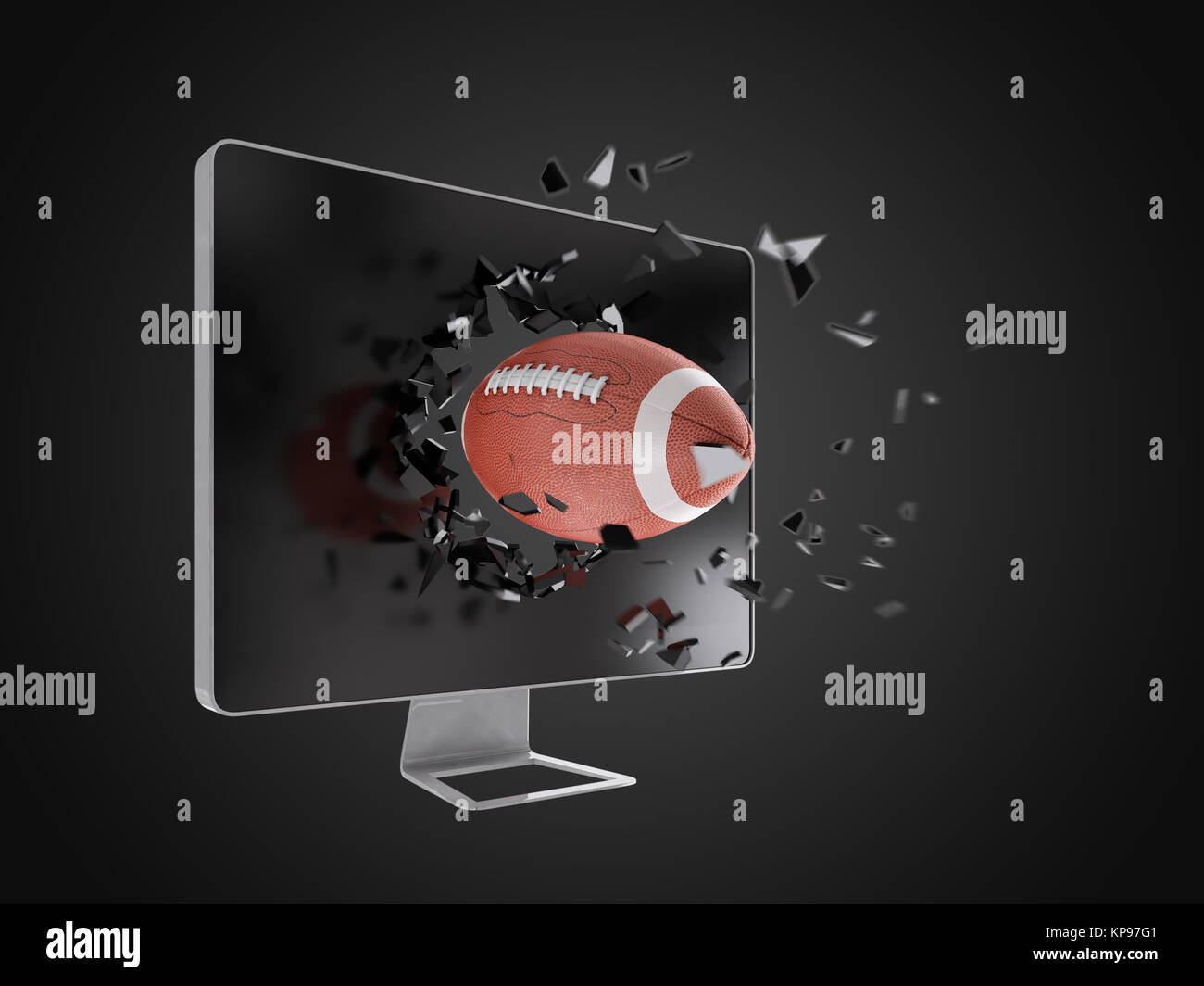 football destroy computer screen Stock Photo - Alamy