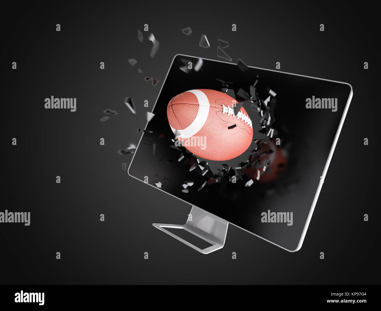 football destroy computer screen Stock Photo - Alamy