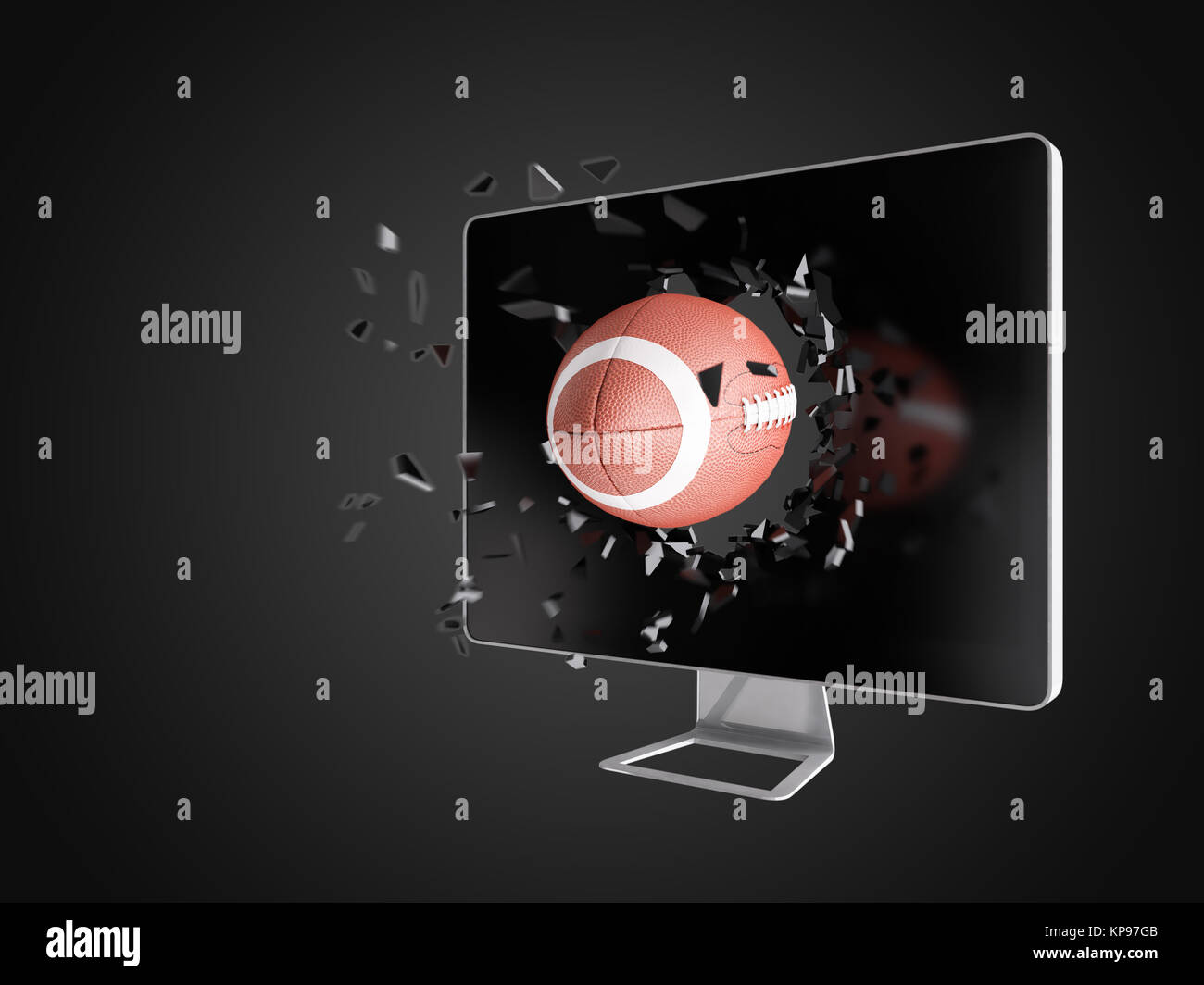 football destroy computer screen Stock Photo - Alamy