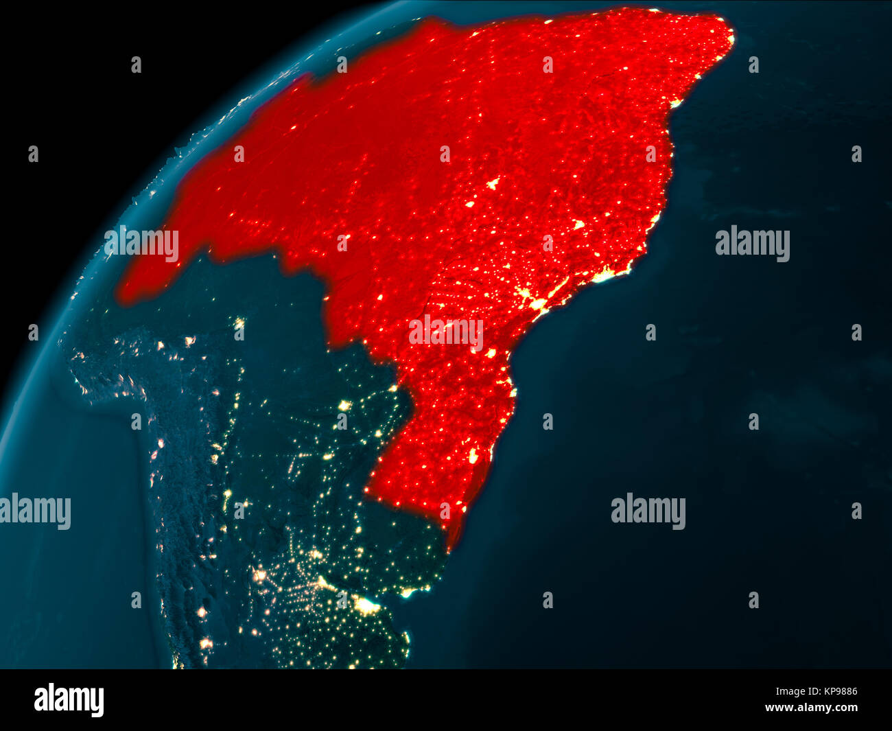 Brazil at night nasa hi-res stock photography and images - Alamy