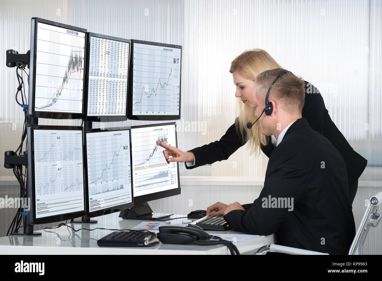 Business People Analyzing Data Displayed On Computer Screens Stock ... Business People Analyzing Data Displayed On Computer Screens Stock ...