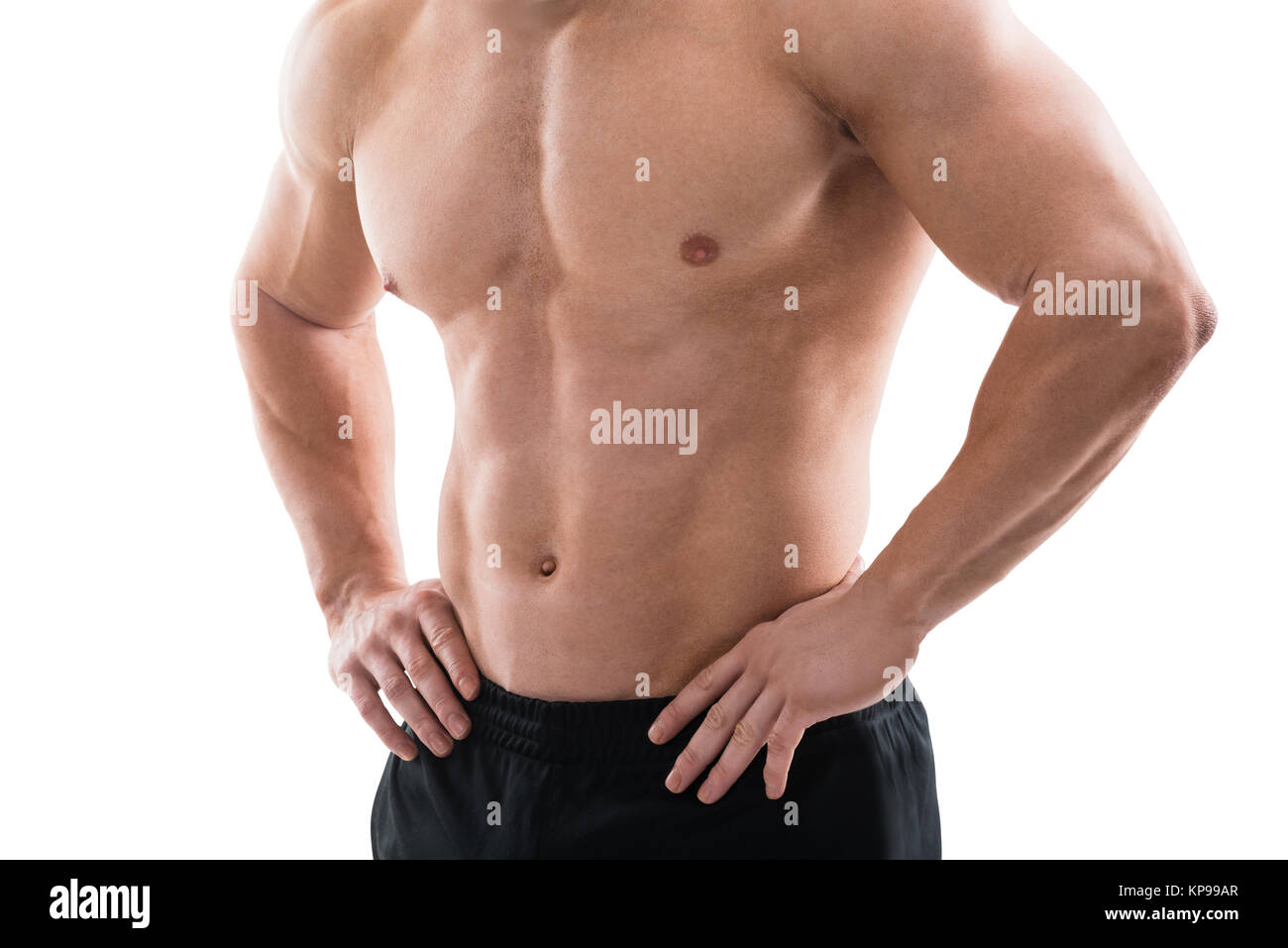 Muscular Man Standing With Hands On Hip Stock Photo - Alamy