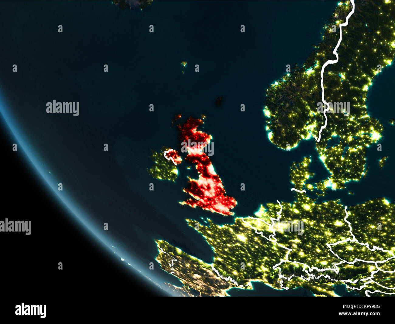 Night uk satellite hi-res stock photography and images - Alamy