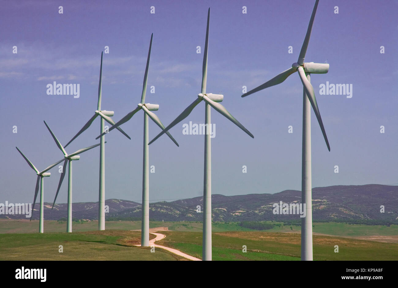 Wind turbines farm Stock Photo - Alamy