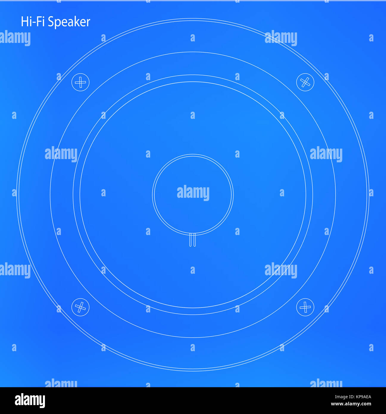 Hi Fi Speaker Cone Blueprint Stock Photo - Alamy