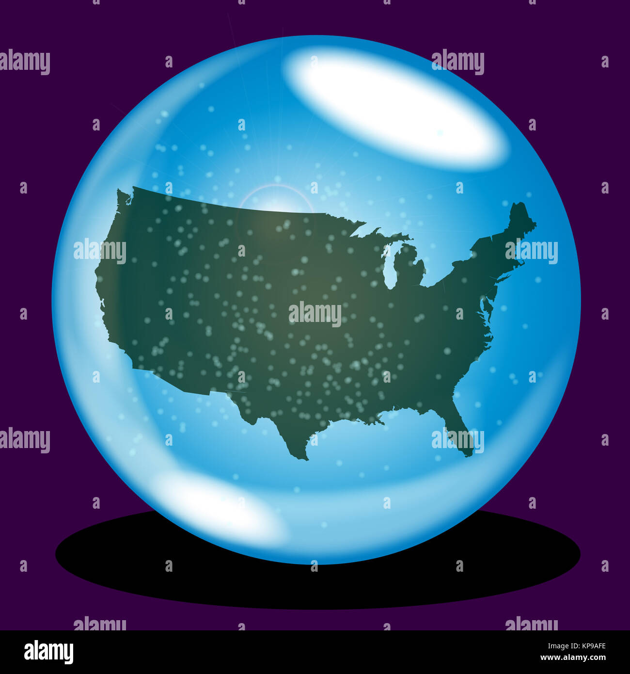 United States Crystal Ball Map Stock Photo - Alamy
