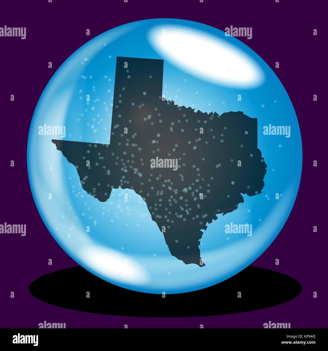 Texas State Crystal Ball Map Stock Photo - Alamy