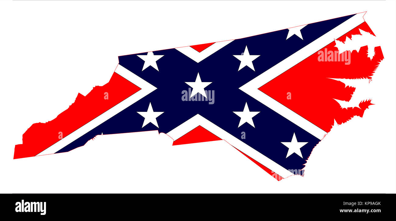 North Carolina Map And Confederate Flag Stock Photo - Alamy