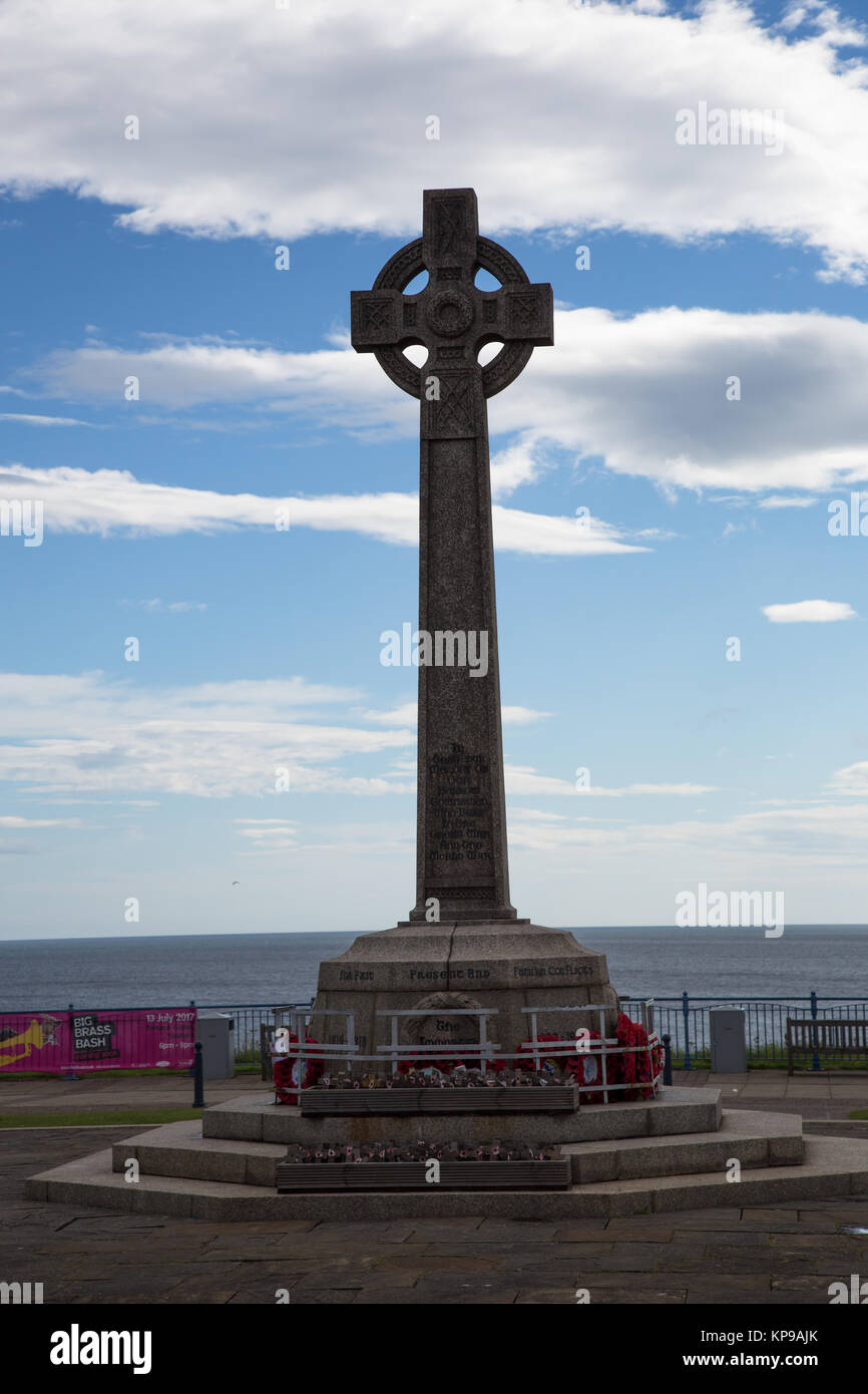 War memorial cross commemorating World War one at Seaham Harbour ...
