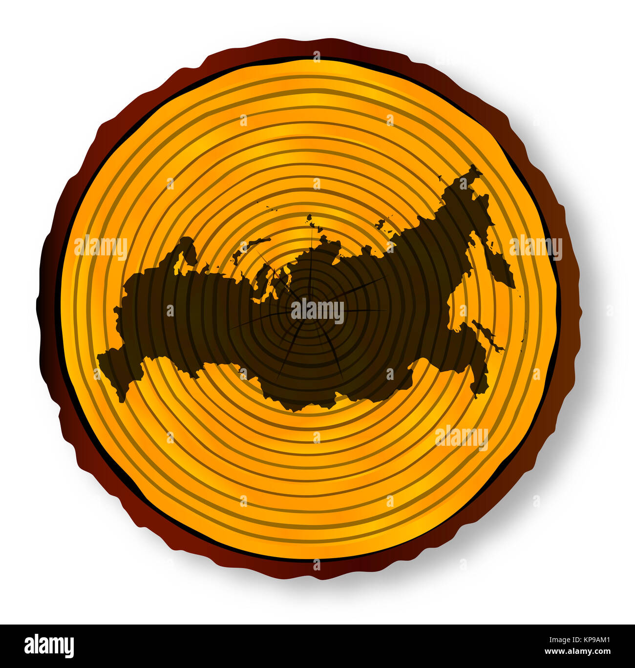 Russian Map On Timber Stock Photo - Alamy