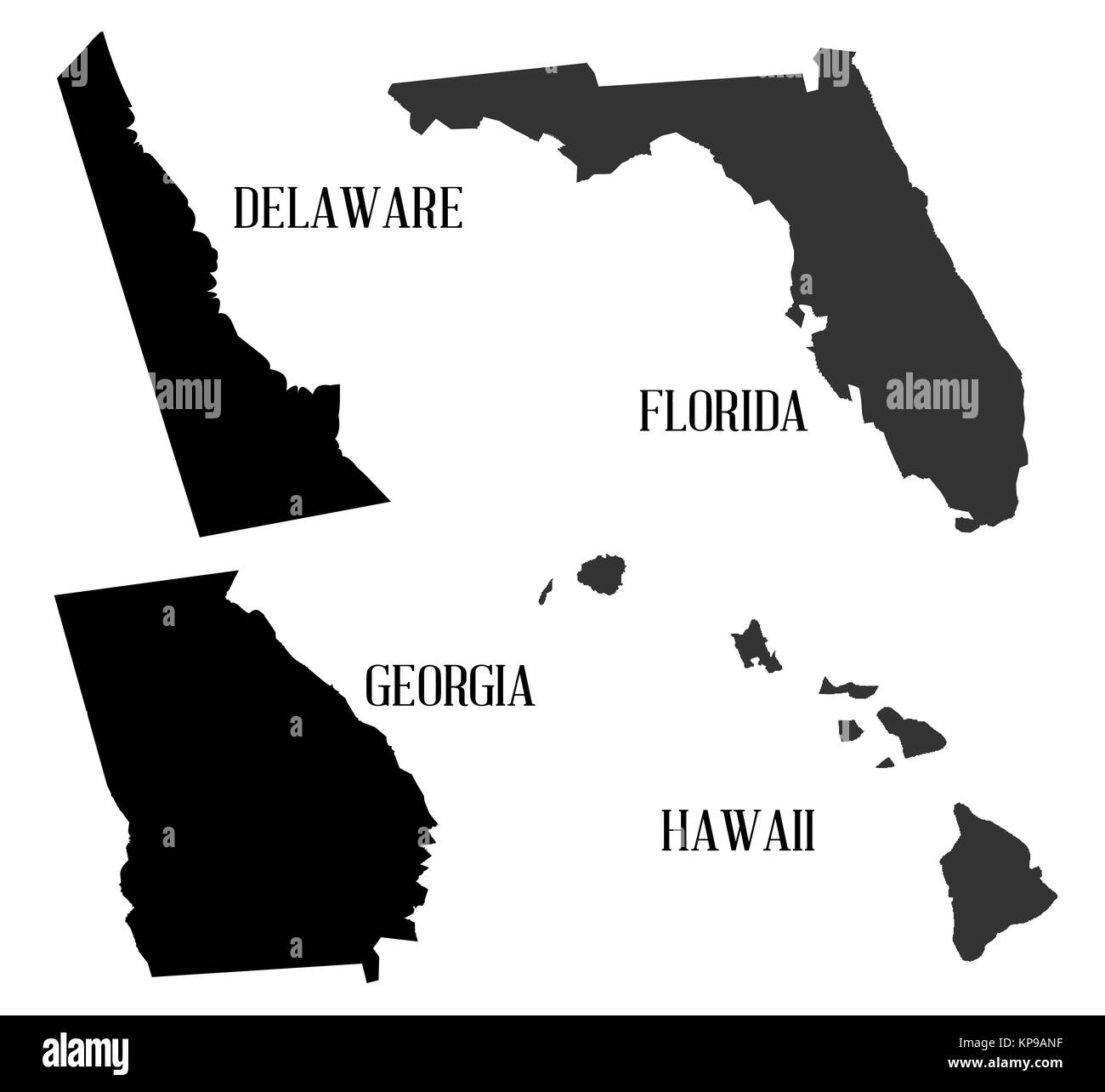 State Silhouette Collection Stock Photo - Alamy