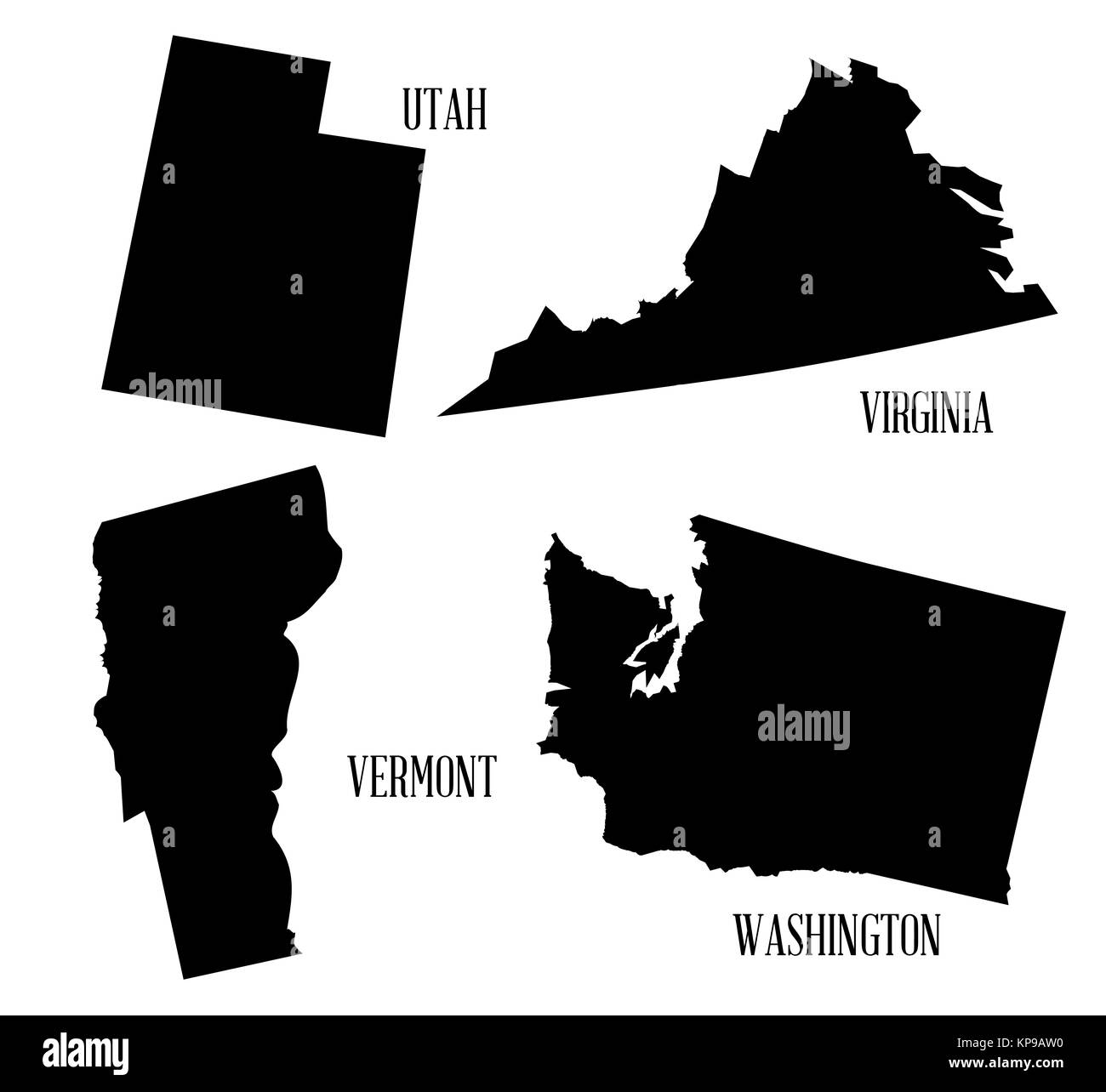 Outline map state washington Black and White Stock Photos & Images - Alamy