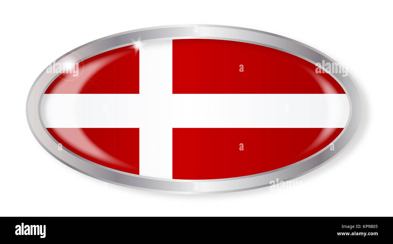 Danish Flag Oval Button Stock Photo - Alamy