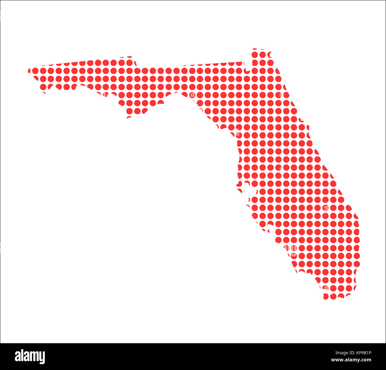 Red Dot Map of Florida Stock Photo - Alamy