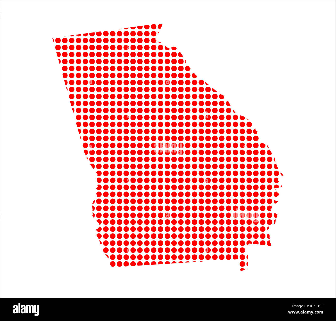 Red Dot Map of Georgia Stock Photo - Alamy