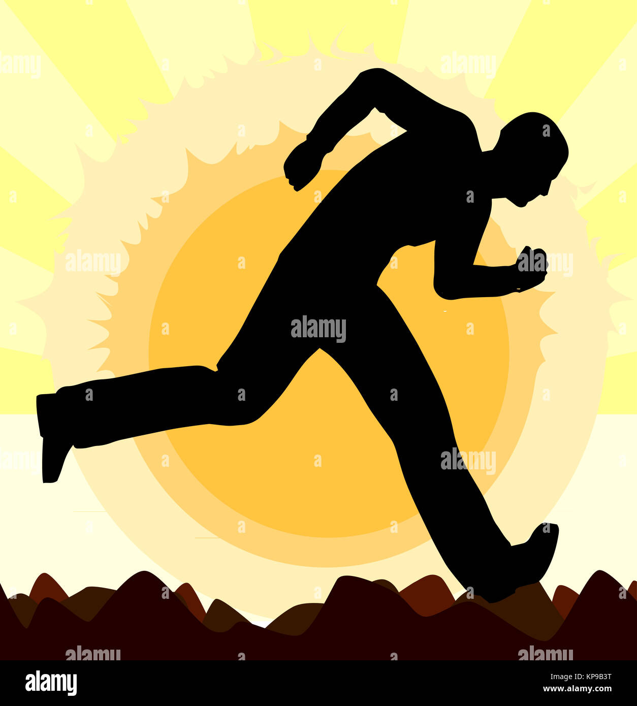 Running Man Silhouette Stock Photo - Alamy