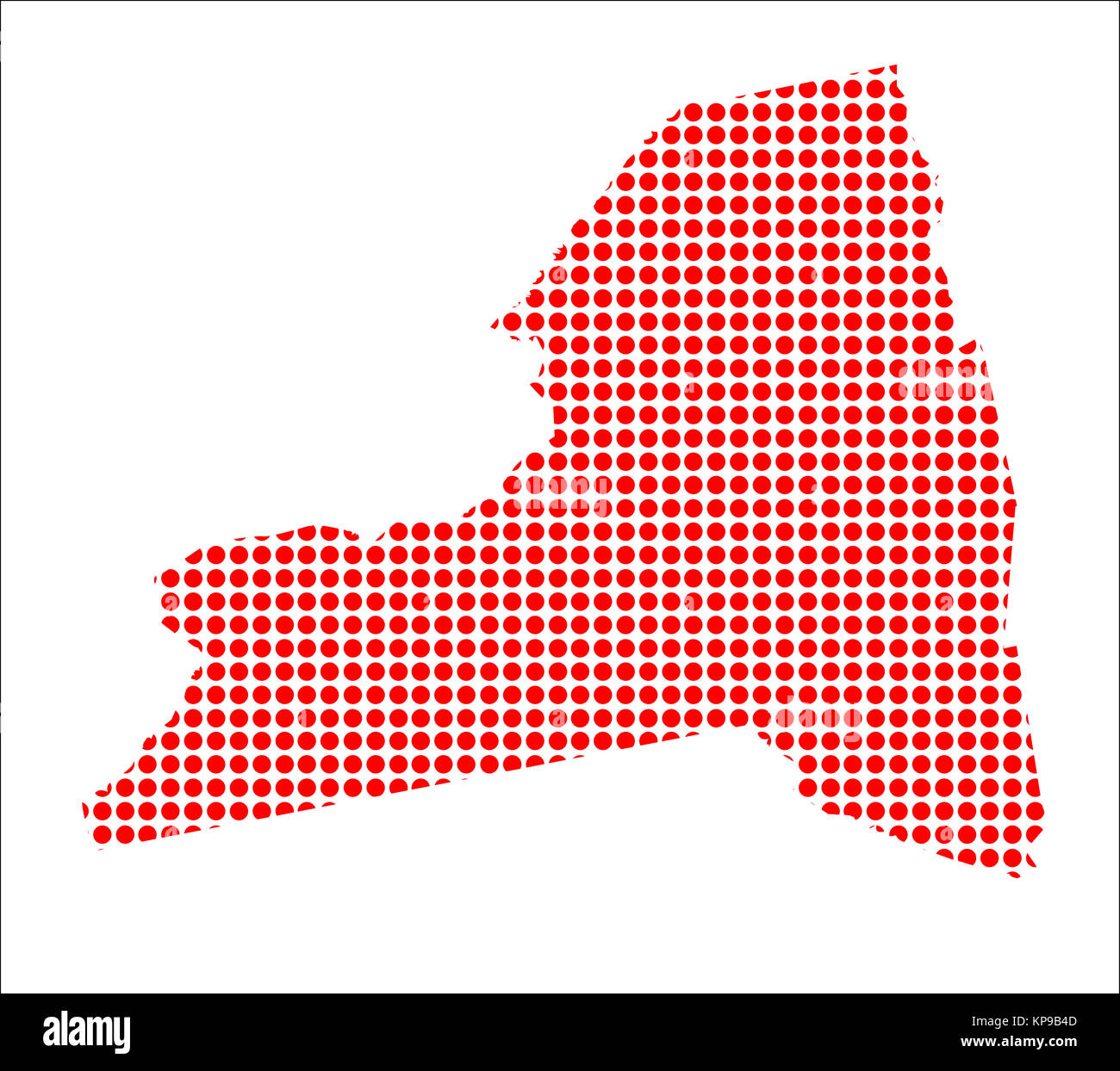 Red Dot Map of New York State Stock Photo - Alamy