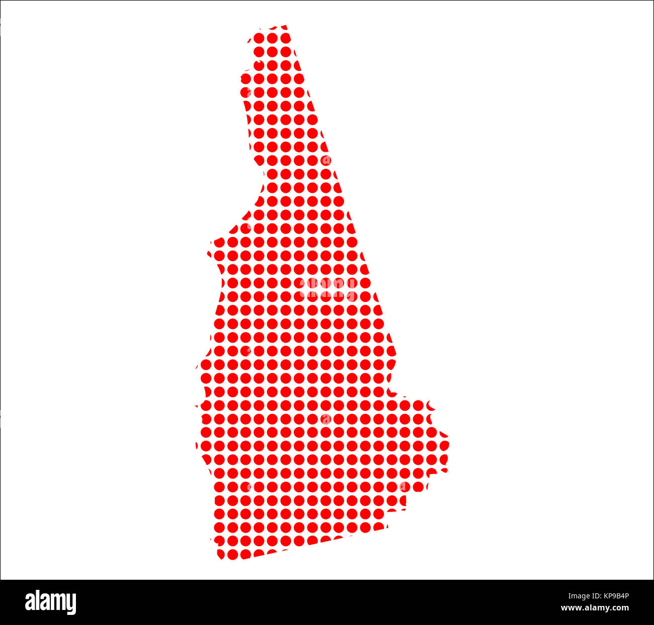 Red Dot Map of New Hampshire Stock Photo - Alamy