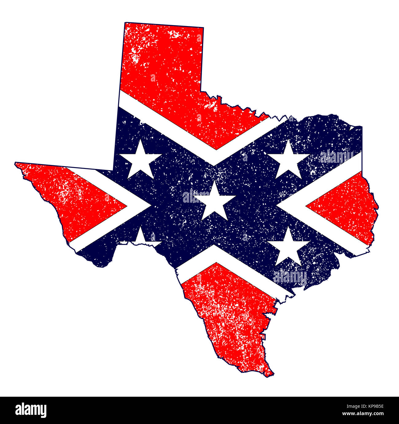 Confederate Flag Over Texas Map Stock Photo - Alamy