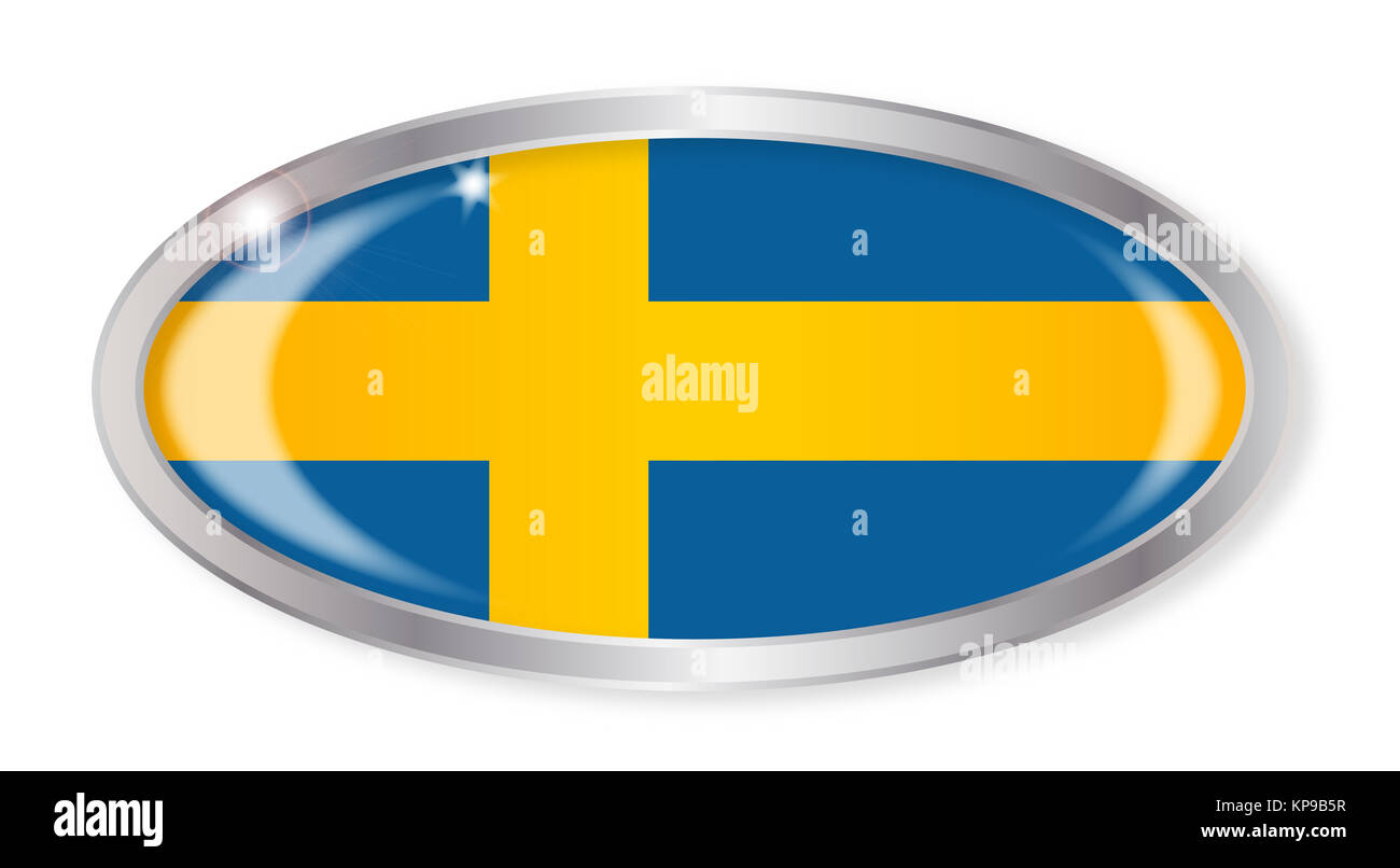 Swedish Flag Oval Button Stock Photo - Alamy