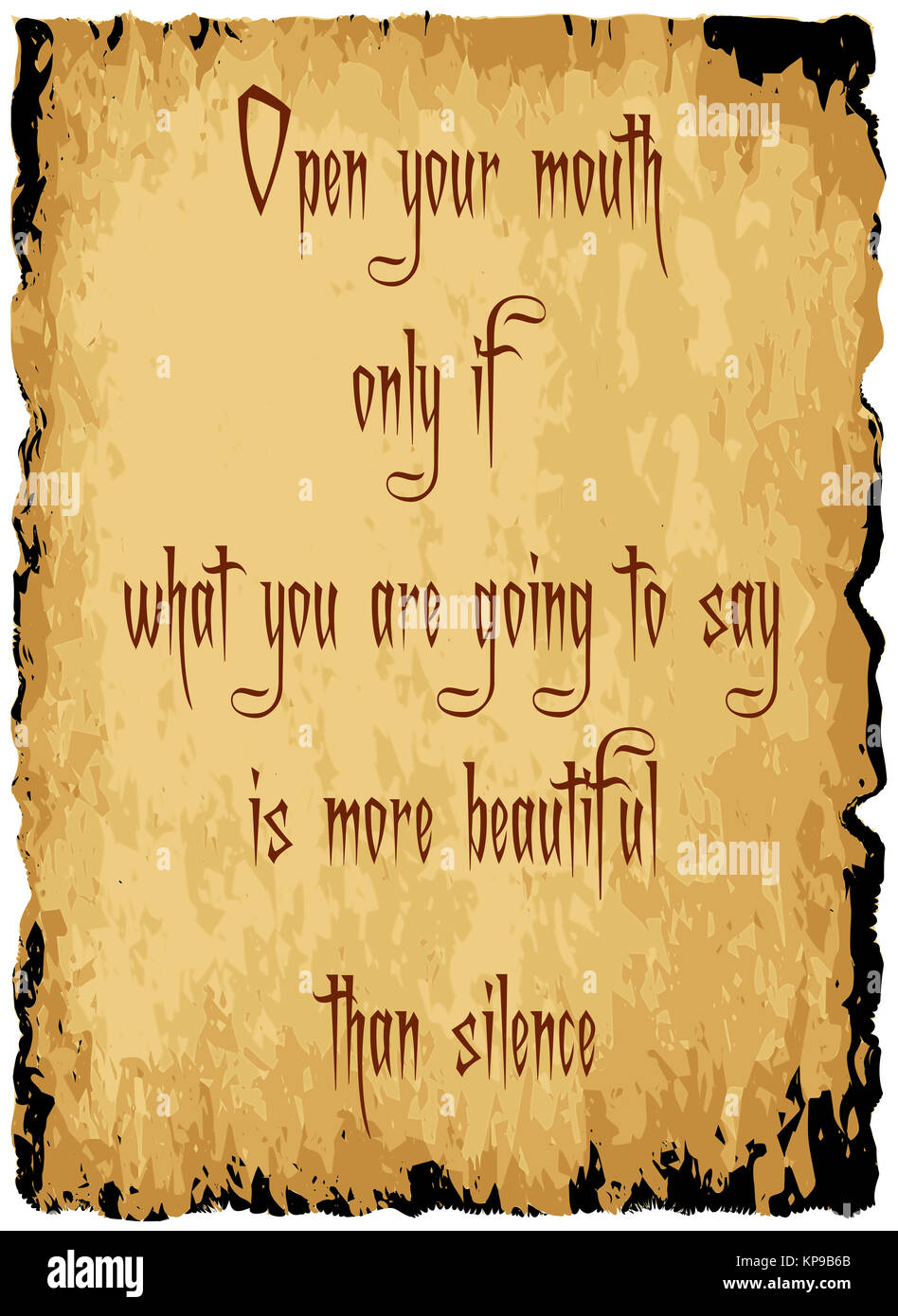 Ancient Proverb On Parchment Stock Photo - Alamy