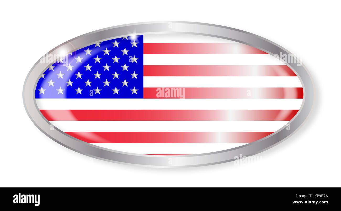 United States Flag Oval Button Stock Photo - Alamy