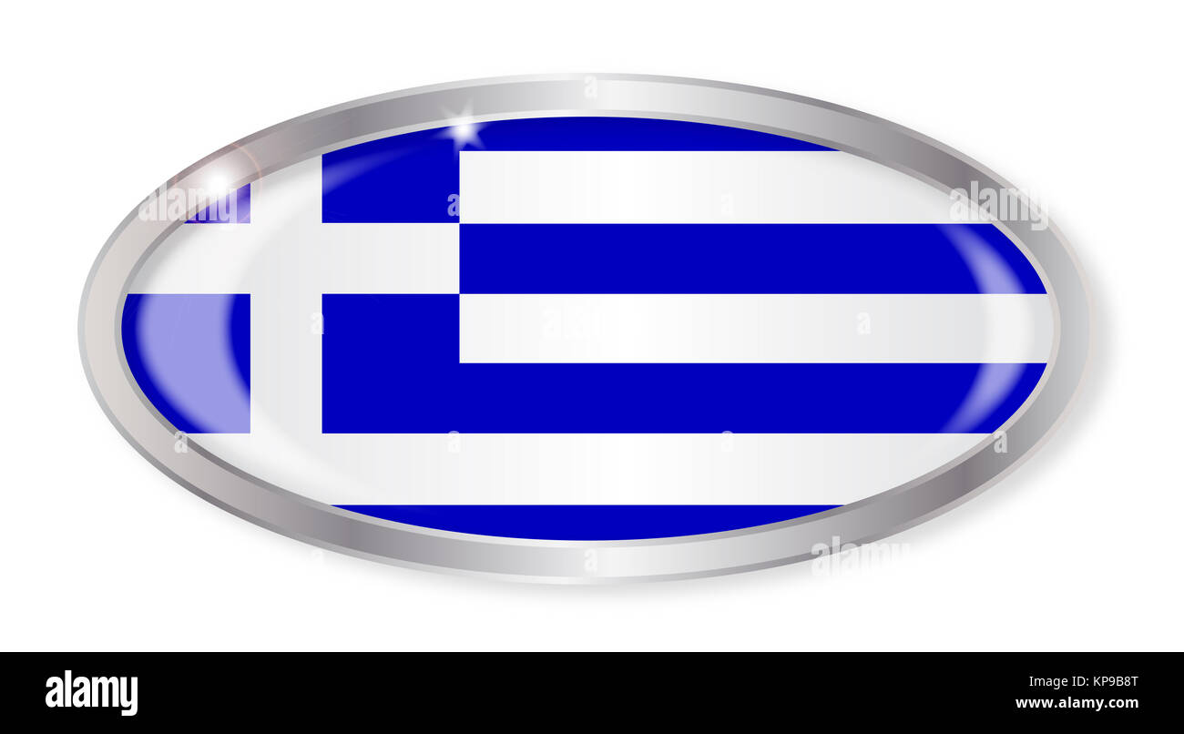 Greece Flag Oval Button Stock Photo - Alamy