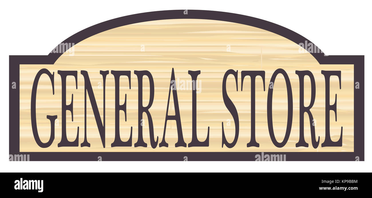 Wooden General Store Sign Stock Photo - Alamy