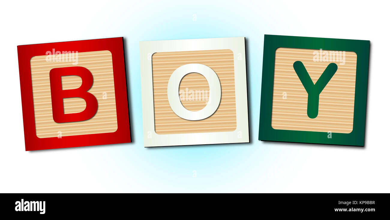 Boy Word Blocks Stock Photo - Alamy