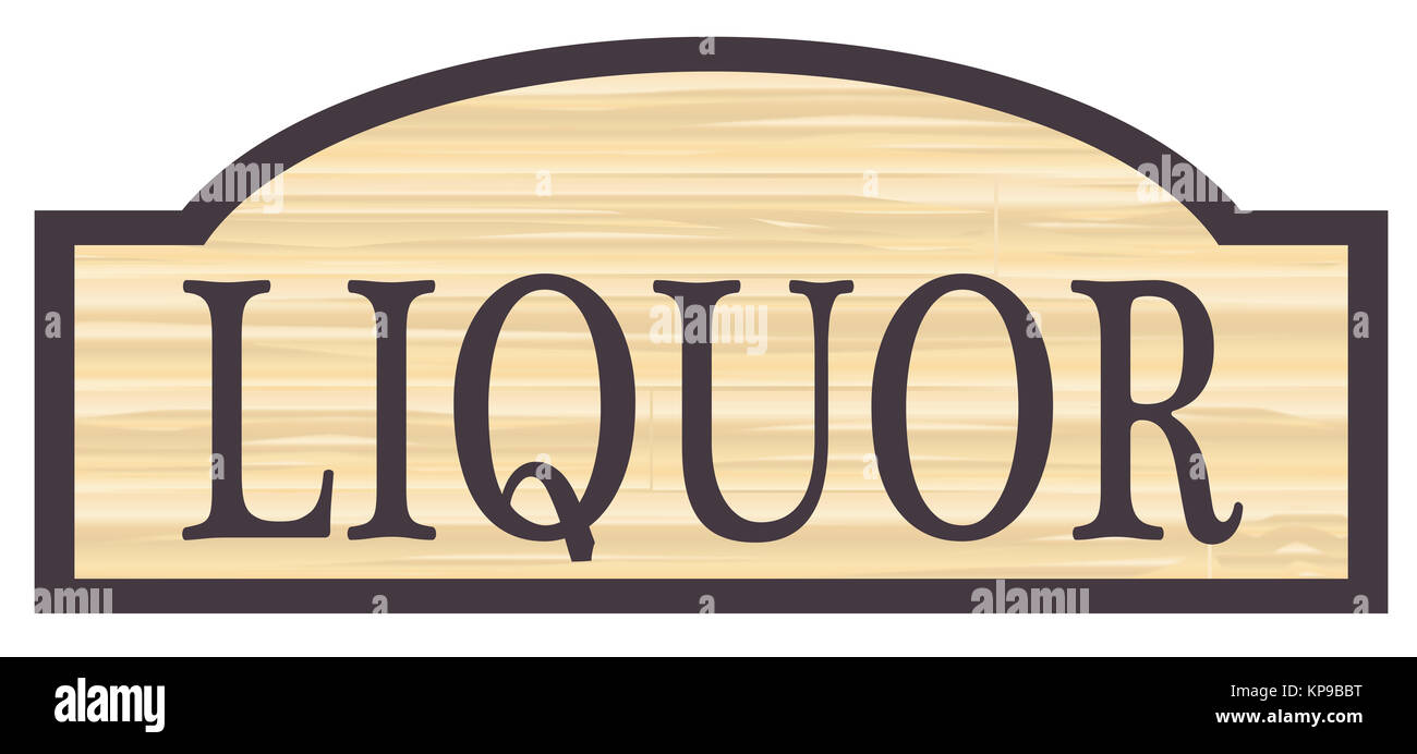 Wooden Liquor Store Sign Stock Photo - Alamy