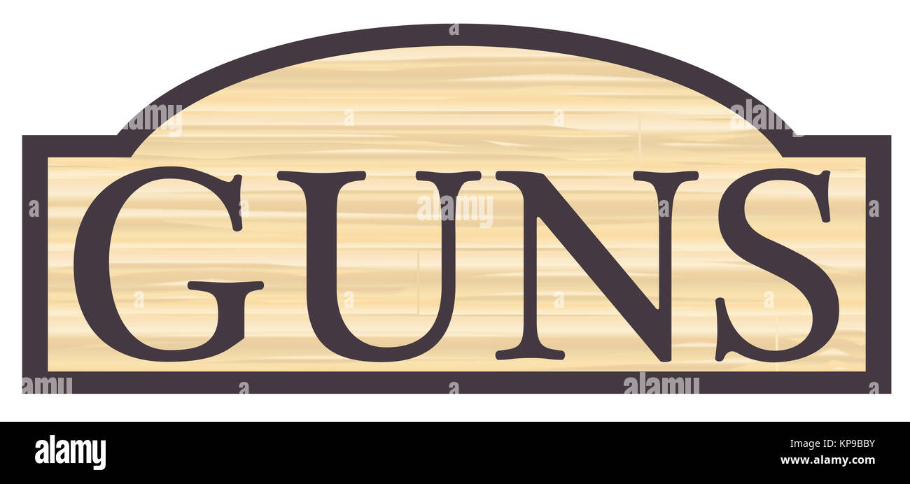 Wooden Gun Store Sign Stock Photo - Alamy